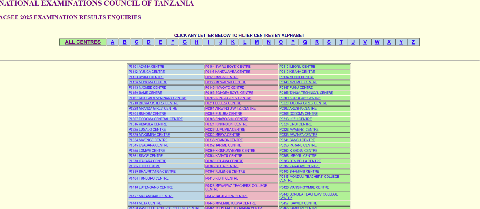Matokeo ya Kidato cha Sita 2025 (Form Six Results) - zoteforum.com